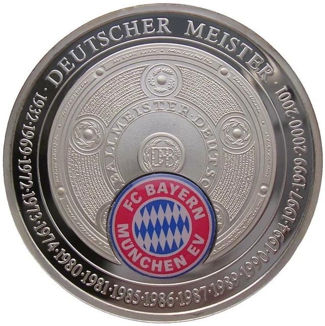 FC BAYERN MÜNCHEN - Münze-Medaille - Deutscher Rekordmeister 1932 - 2001 EUR 20,00 - PicClick DE