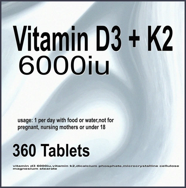 VEGAN VITAMIN D3 K2 4000iu with 200mcg MK-7 Rapid-Acting Xtra x 360 ...