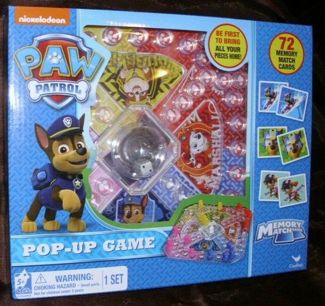 DISNEY NICKELODEON PAW Patrol Pop-up Board Game + Memory Match Card ...