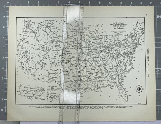 1940'S AUTO ROUTES and mileage chart atlas Map Vintage £12.42 - PicClick UK