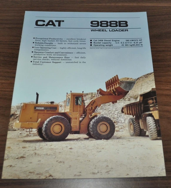 CATERPILLAR 988B WHEEL Loader Specification Technical Data Brochure ...