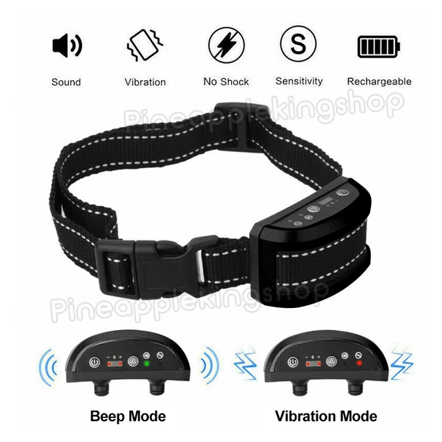 ANTI BARK DOG Training Non-Shock Collar Stop Barking Rechargeable Auto ...