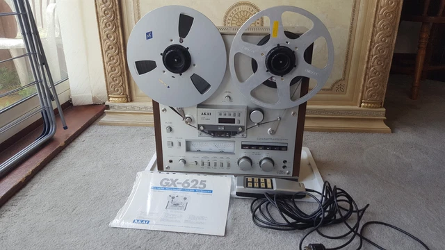 ENREGISTREUR DE BANDE stéréo bobine à bobine Akai modèle GX-625 avec WRC et manuel d'utilisation ...