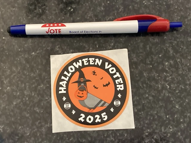 2025 NYC MAYORAL Election Exclusive Halloween Sticker + Pen - VOTE NYC ...