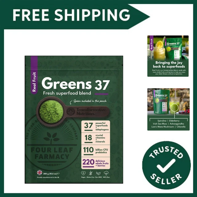 GREENS POWDER - Limited Edition - Made in UK with 37 superfoods - 300g ...