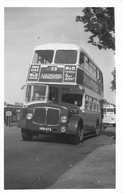 VINTAGE BUS PHOTOGRAPH Double Decker Bus - Route 99 Eastbourne (BU2) £3 ...