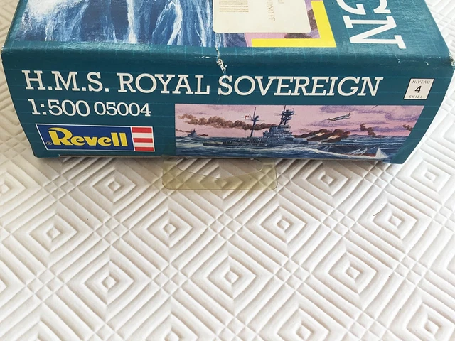 VINTAGE REVELL H.M.S Royal Sovereign Battleship model kit, 1:500 scale ...