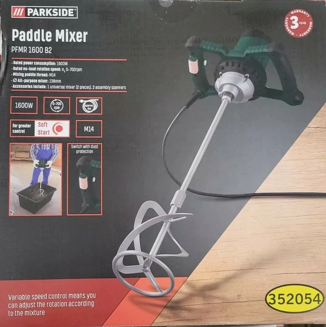 PARKSIDE PADDLE MIXER 1600W Concrete Mortar Paint Mixer PFMR 1600 B2 ...