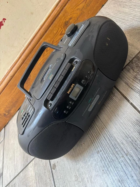 PHILIPS AZ8049 PORTABLE Boombox CD Cassette Player AM/FM Radio - Vintage Stereo £38.00 - PicClick UK