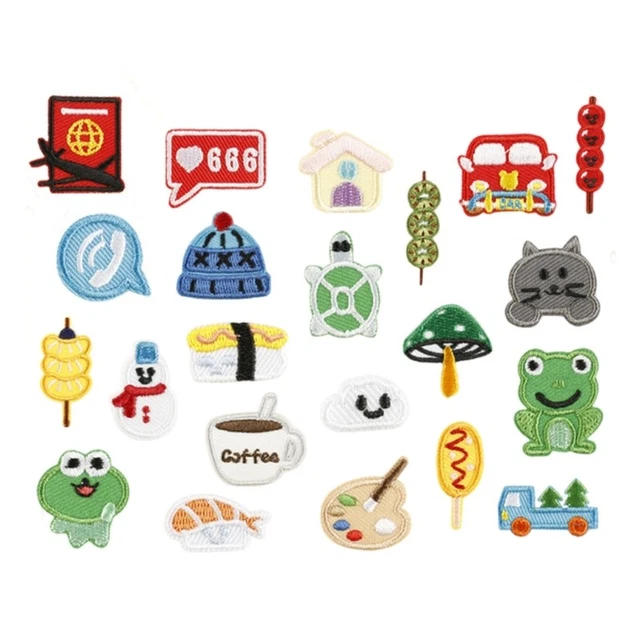 22 PCS TANGHULU Iron on Patches Frogs Embroidered Patches House Sewing ...