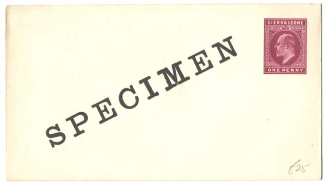 SIERRA LEONE 1902 1d Postal envelope H&G3 'specimen' ovpt fine unused £ ...