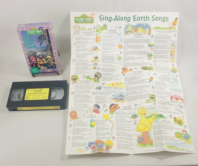 SESAME STREET SING Along Earth Songs VHS w/ Lyrics Poster £13.03 ...