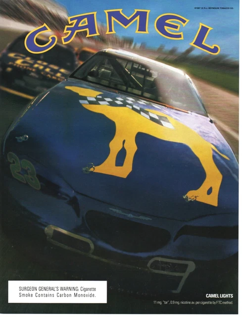 1997 JOE CAMEL LIGHTS CIGARETTES NASCAR Racing PRINT AD WALL ART ...