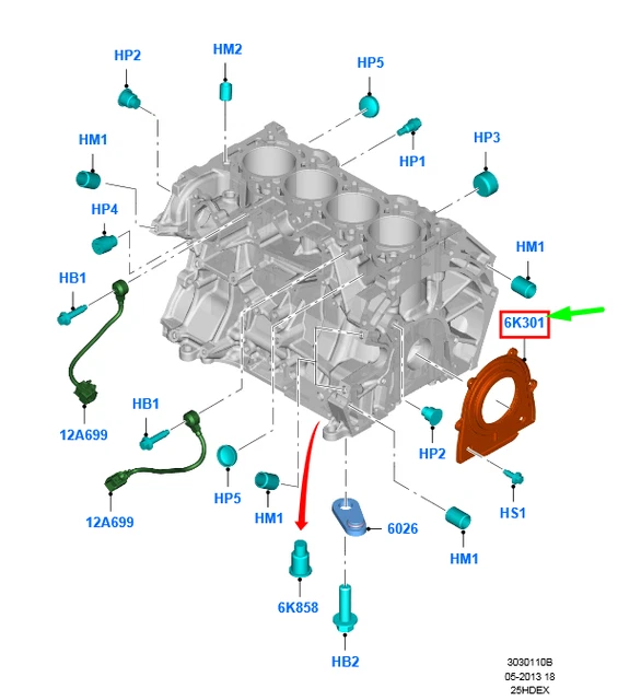 FORD RANGER T6 MK1 Crankshaft Oil Seal Retainer 5142192 NEW £91.53 ...