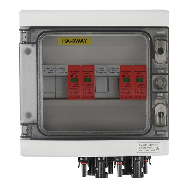 INSULATED SOLAR JUNCTION Box 8M T2 1000V Polycarbonate 2In 2Out ...