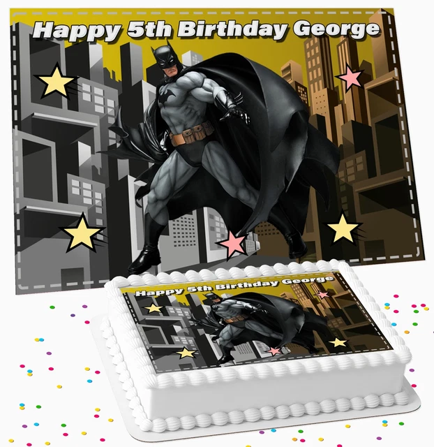 BATMAN BIRTHDAY PARTY Personalised Icing Edible Costco Cake Topper Rsh ...