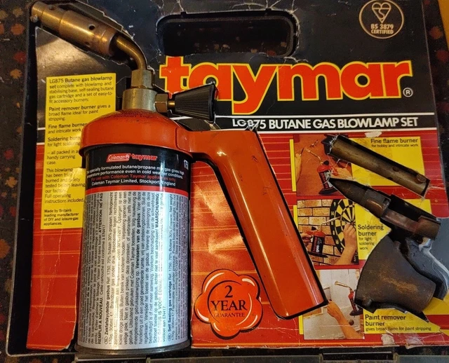 VINTAGE TAYMAR BUTANE gas blowlamp set - used (gas NOT provided) £15.00 ...