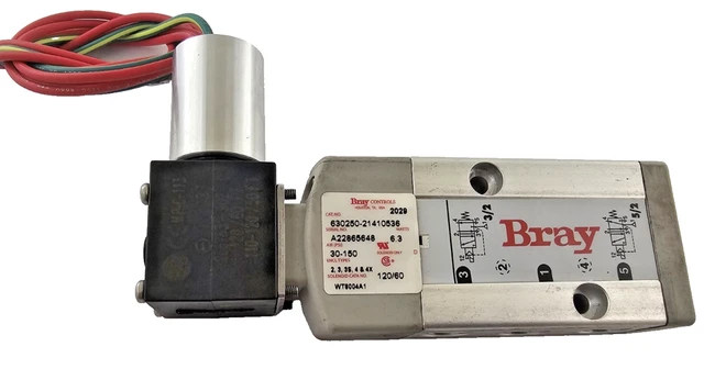 BRAY CONTROLS 630250-21410536 Pneumatic Solenoid Valve 30-150 Psi 120V ...