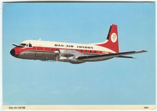 DAN-AIR HS748, DAN-AIR LONDON AIRLINES, AEROPLANE - Aviation Postcard £ ...