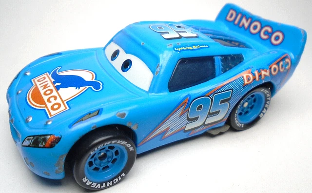 DISNEY PIXAR CARS #95 Lightning Mcqueen Dinoco Blue 1:55 Diecast 2 7/8 ...