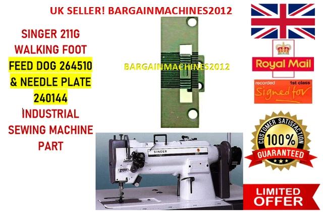 SINGER 211G WALKING Foot Needle/Plate & Feed/Dog Industrial Sewing ...