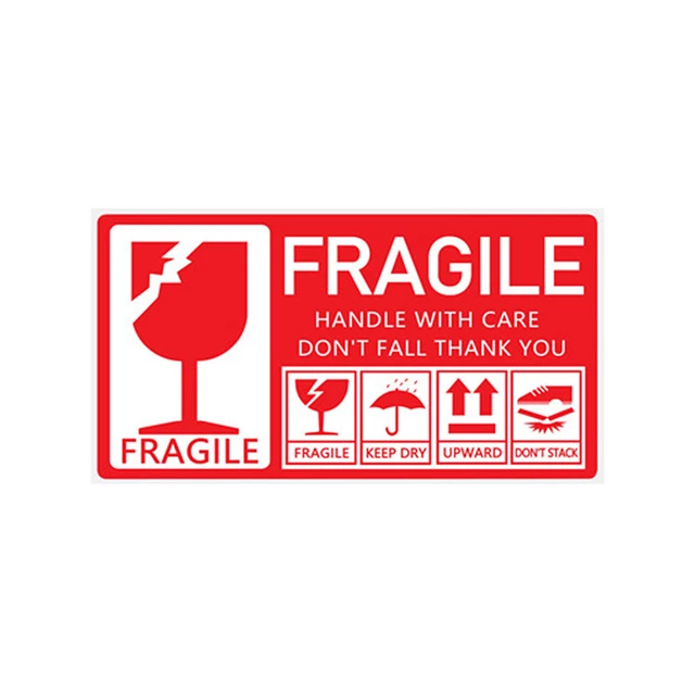 50PCS FRAGILE HANDLE with Care Warning Label Sticker Safety Shipping ...
