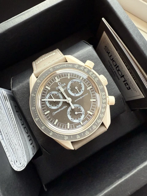 OMEGA X SWATCH Mission On Earth Desert Sands Moonswatch £180.00 ...