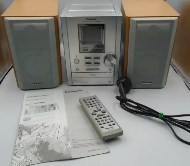 PANASONIC SA-PM10 MICRO Bookshelf Stereo System CD Cassette Tape Radio ...