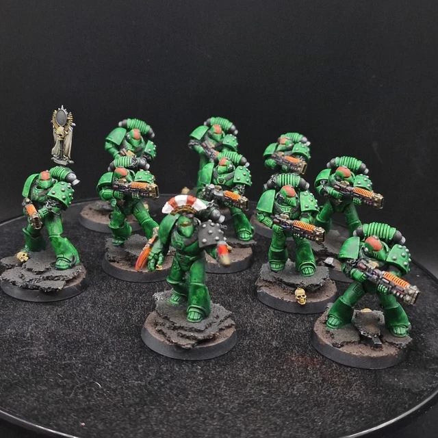 WELL PAINTED WARHAMMER 40k salamanders MK4 marines ×10 S1 Horus hersey 30k gw EUR 107,46 ...