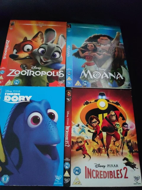 DISNEY/PIXAR DVD SLIP covers(Zootropolis, Moana, Incredibles Dory) no ...