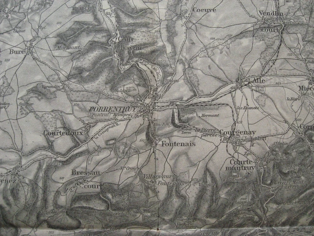 ALTE LANDKARTE KARTE Nr.668 Pfirt um 1940 Bonfol Pleigne Les Plains EUR ...