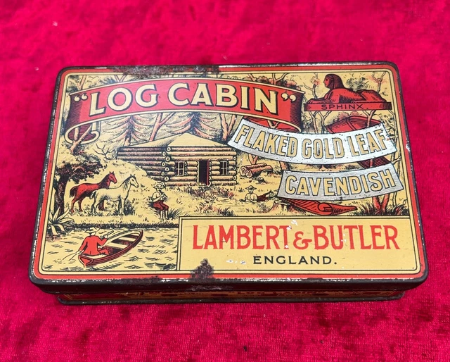 ANTIQUE LAMBERT & Butler Log Cabin cigarettes tin - circa 1900. £12.06 ...