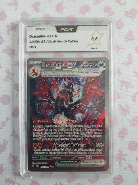 CARTE POKÉMON DRACAUFEU ex FA 234/091 Destinées de Paldea PCA 9,5 EUR 290,00 - PicClick FR
