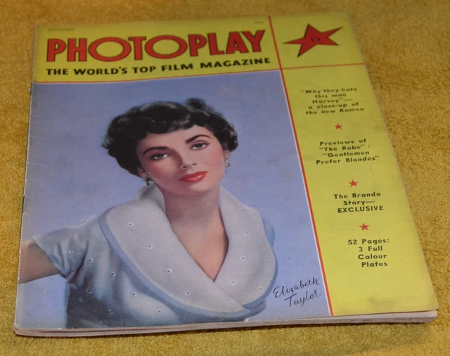 FOTOPLAY SEPTEMBER 1953, Elizabeth Taylor, Corinne Calvet, Marlon ...