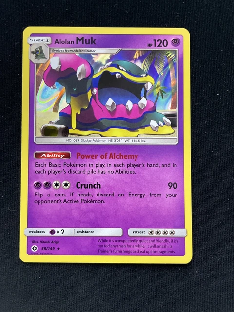 PokÉmon Tcg Alolan Muk Sun And Moon Base Set 58 149 Holo Holo Rare 3 95