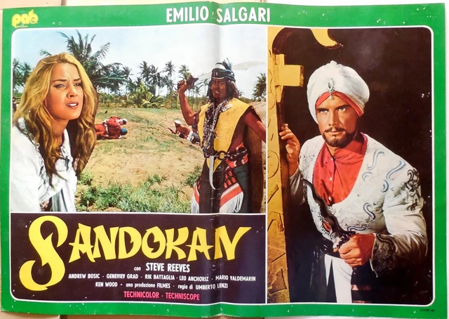 FOTOBUSTA LOBBYCARD SANDOKAN umberto lenzi Steve Reeves Geneviève Grad ...