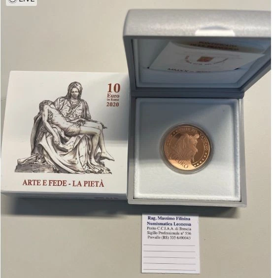 NL* VATICANO PAPA Francesco I 20 Euro Rame 2020 Arte E Fede La Pieta ...