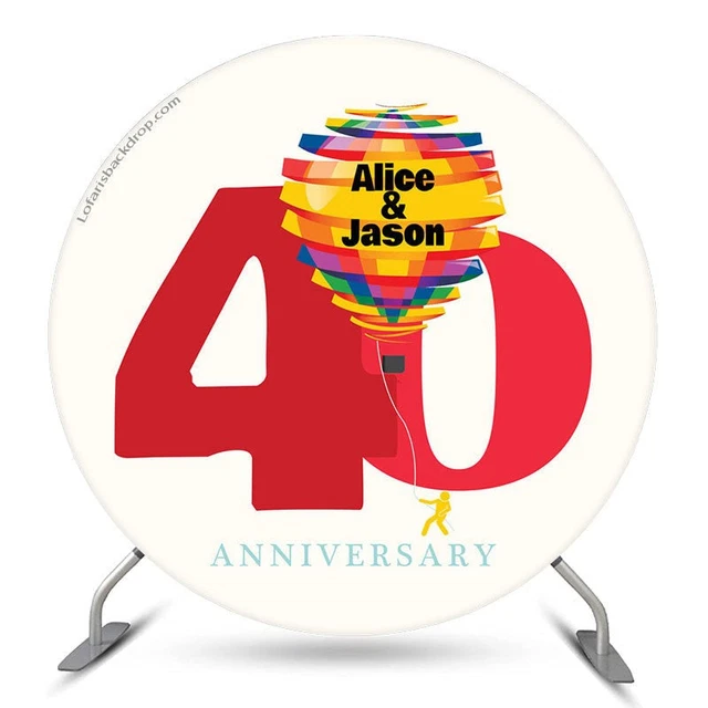CUSTOM WHITE 40 Years Round Anniversary Backdrop $37.90 - PicClick AU