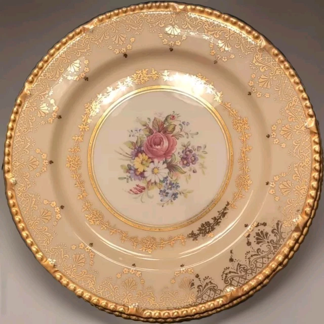 ANTIQUE *RARE&PARAGON- FLOWER Bouquet- Fine Gilded Bone China Dinner ...
