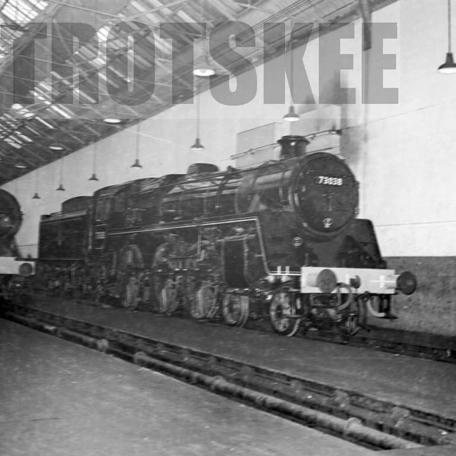 LARGER NEGATIVE BR British Railways Steam Loco 73038 Class 5MT Derby ...