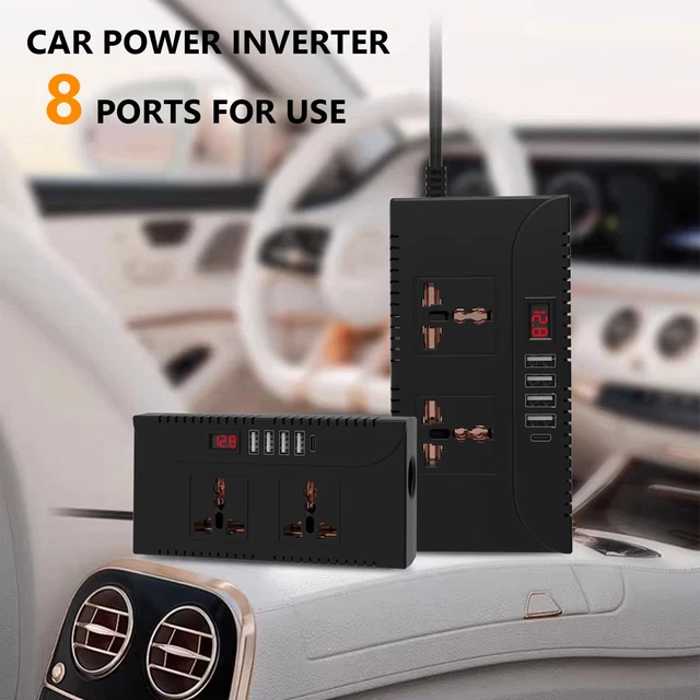 CAR INVERTER 300W with 5 Ports Fast Charging and Safe Power Conversion ...