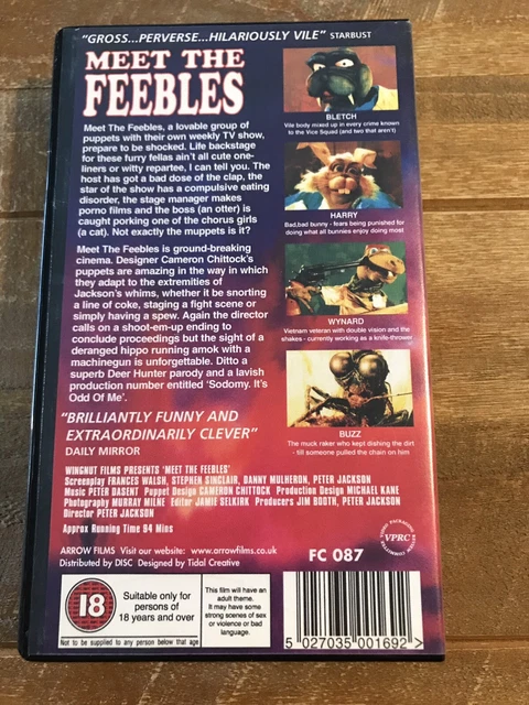 MEET THE FEEBLES VHS Video Adult Puppet Movie Peter Jackson Rare £29.99 ...