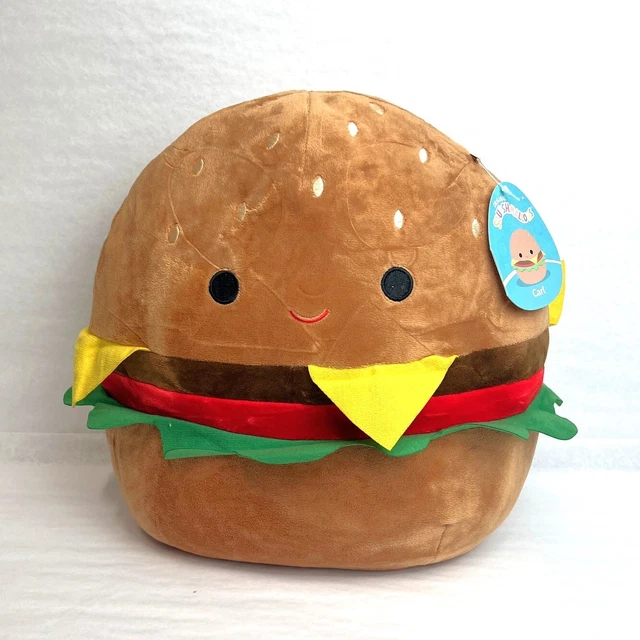SQUISHMALLOW ORIGINAL KELLYTOY Food Carl The Cheeseburger 12" Inch NWT ...