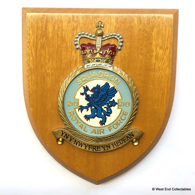 RAF 210 SQUADRON Station Abzeichen Plakette Schild Wappen Royal Air ...