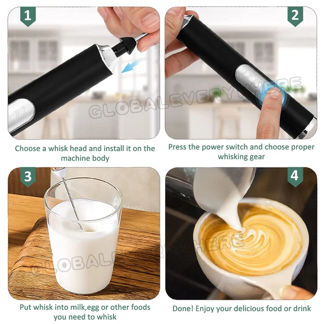 USB RECHARGEABLE ELECTRIC Egg Beater Milk Coffee Frother Drink ...