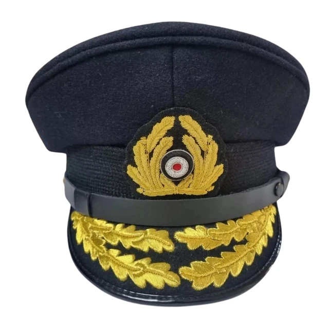 WW2 GERMAN KRIEGSMARINE Visor Cap Admiral Replica Uniform Hat Military ...