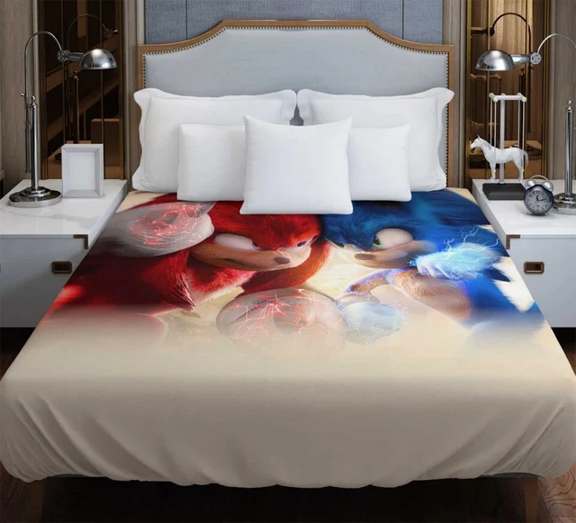 SONIC THE HEDGEHOG 2 Movie Knuckles the Echidna Duvet Cover Bed Set EUR ...