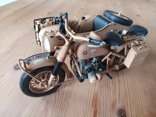 400 SCHUCO BMW R75 Afrikakorps Metall Modell Seitenwagen 1:10 EUR 189,00 - PicClick DE