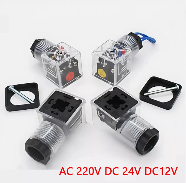 HYDRAULIC SOLENOID VALVE Plug Universal Indicator Light AC 220V DC 24V ...