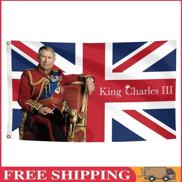 BRITISH KING CHARLES III CIIIR Succession Flag UK King Banners Decor ...